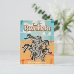 Rwanda Vintage Travel Poster Postcard | Zazzle