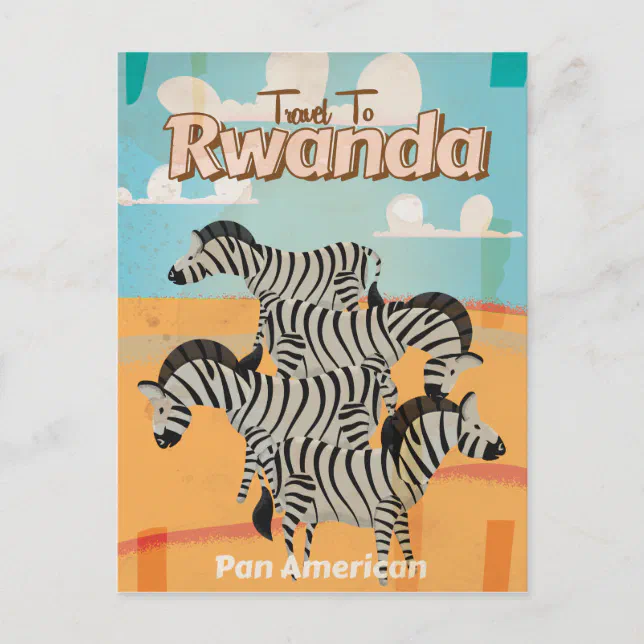 Rwanda Vintage Travel Poster Postcard | Zazzle