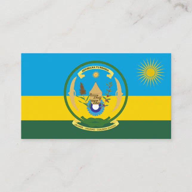 Rwandan Flag & Seal, Flag of Rwanda Business Card | Zazzle