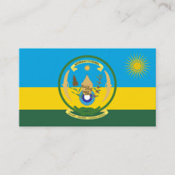 Rwandan Flag & Seal, Flag of Rwanda Business Card | Zazzle