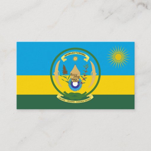 Rwandan Flag & Seal, Flag of Rwanda Business Card | Zazzle