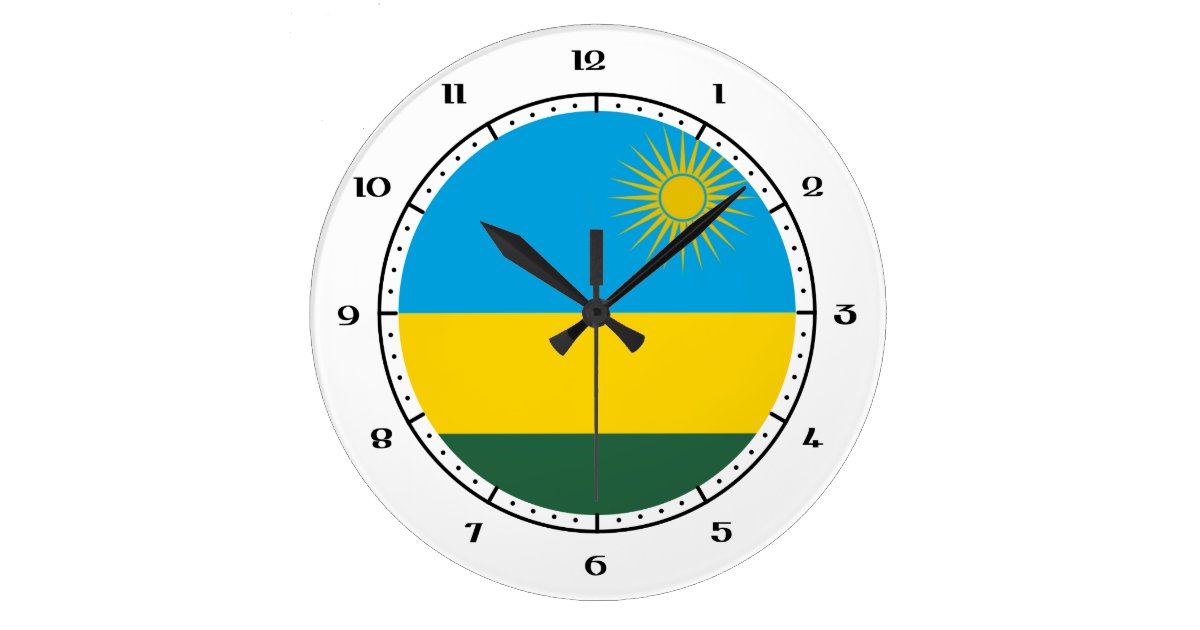 Rwandan / Rwandese flag clocks | Zazzle.com