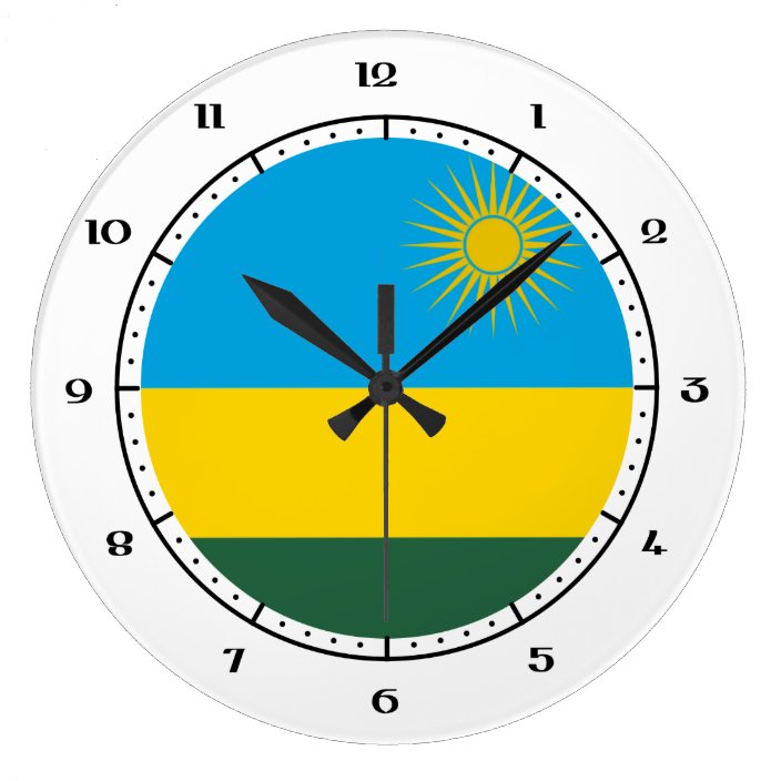 Rwandan / Rwandese flag clocks | Zazzle.com
