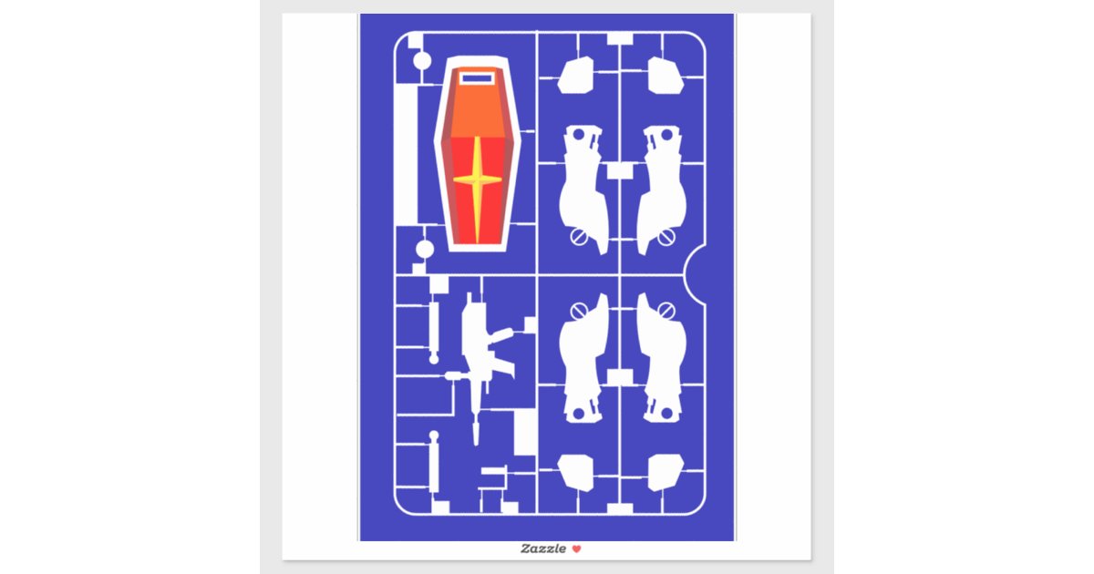 rx-78 gundam gunpla plamo model runner kit ray sticker | Zazzle