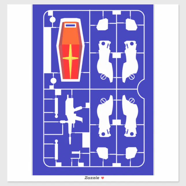 rx-78 gundam gunpla plamo model runner kit ray sticker | Zazzle