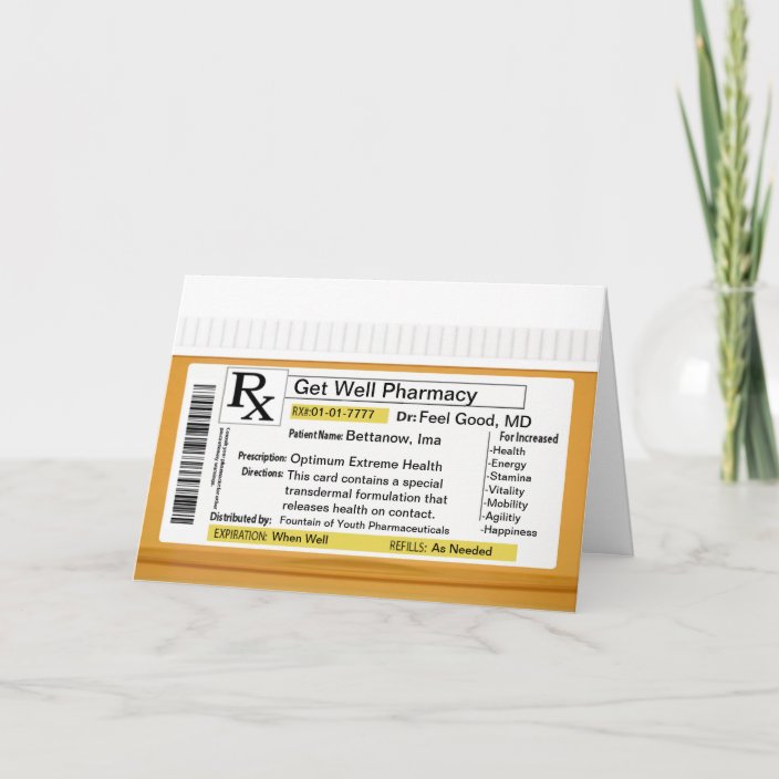 RX Prescription for Health Card | Zazzle.com