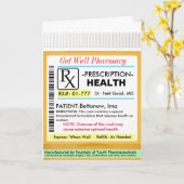 RX Prescription for Health Get Well Card | Zazzle