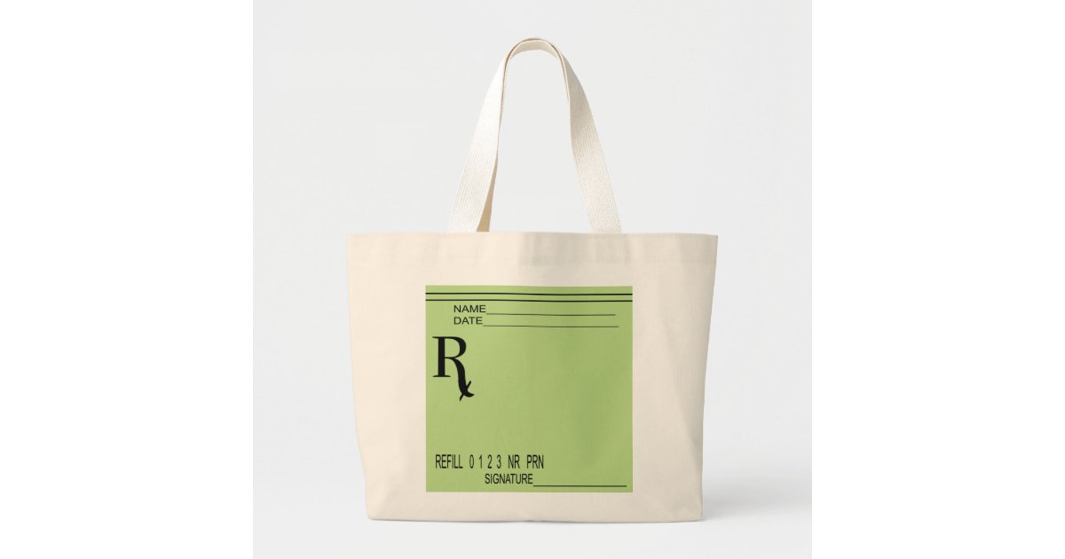 Rx Prescription Pad - Write Your Own Prescription! Large Tote Bag | Zazzle