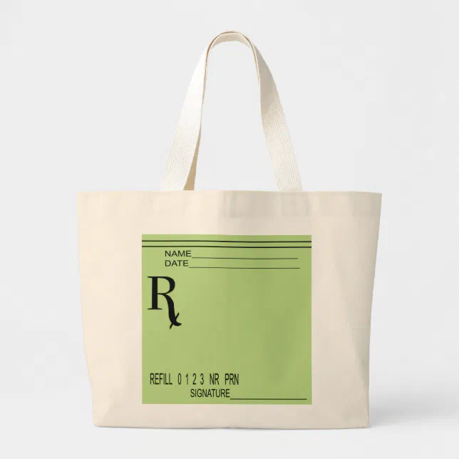 Rx Prescription Pad - Write Your Own Prescription! Large Tote Bag | Zazzle