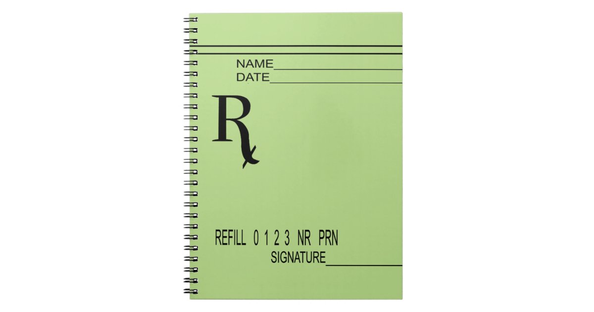 Rx Prescription Pad - Write Your Own Prescription! Notebook | Zazzle
