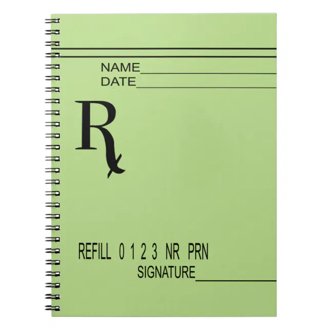 Rx Prescription Pad - Write Your Own Prescription! Notebook | Zazzle