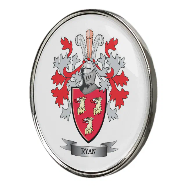 Ryan Coat of Arms Golf Ball Marker | Zazzle