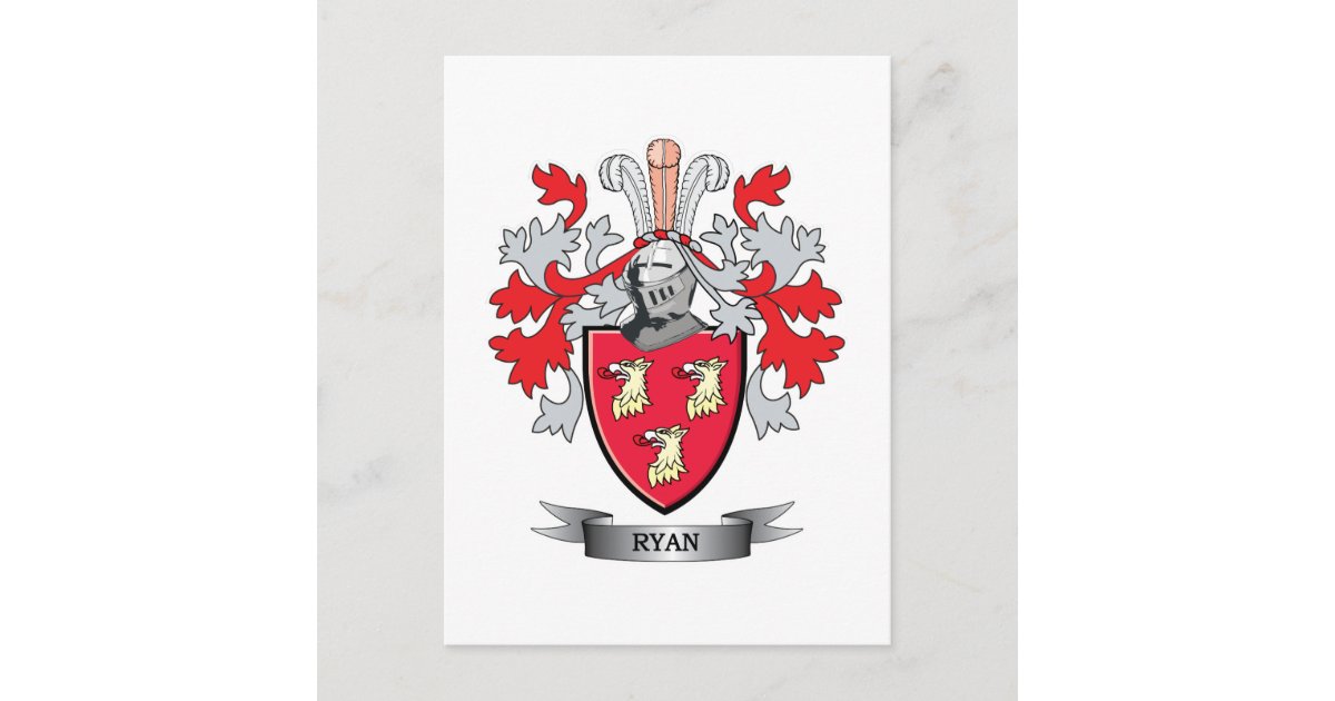 Ryan Coat of Arms Postcard | Zazzle