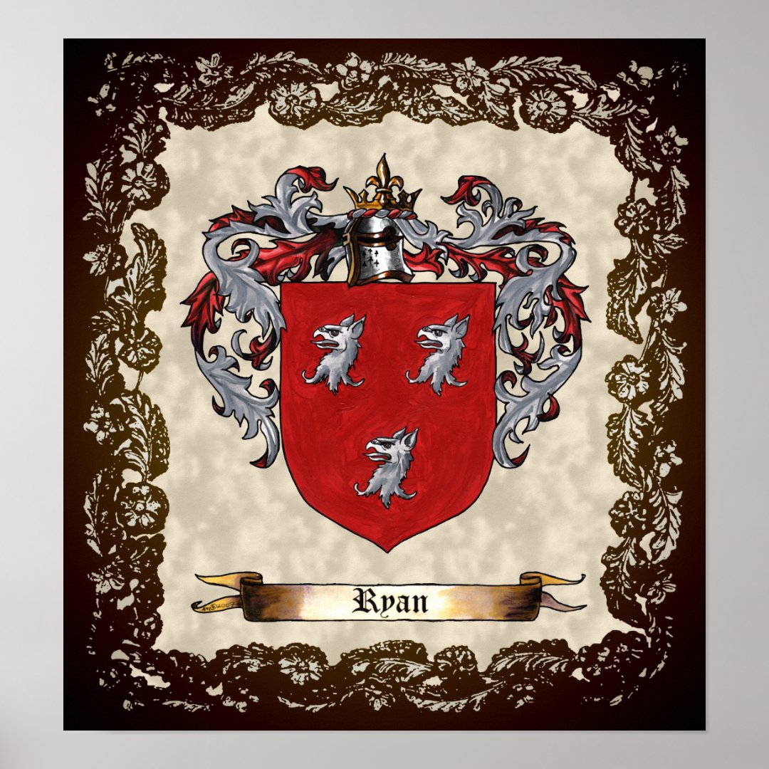 Ryan Coat of Arms Poster | Zazzle