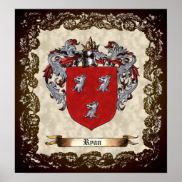 Ryan Coat of Arms Poster | Zazzle