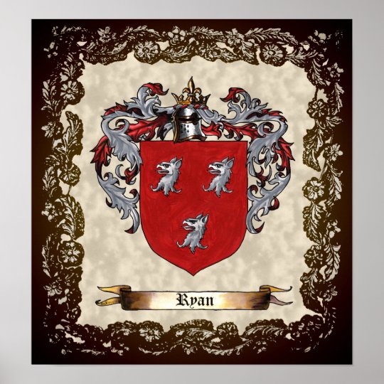 Ryan Coat of Arms Poster | Zazzle.com