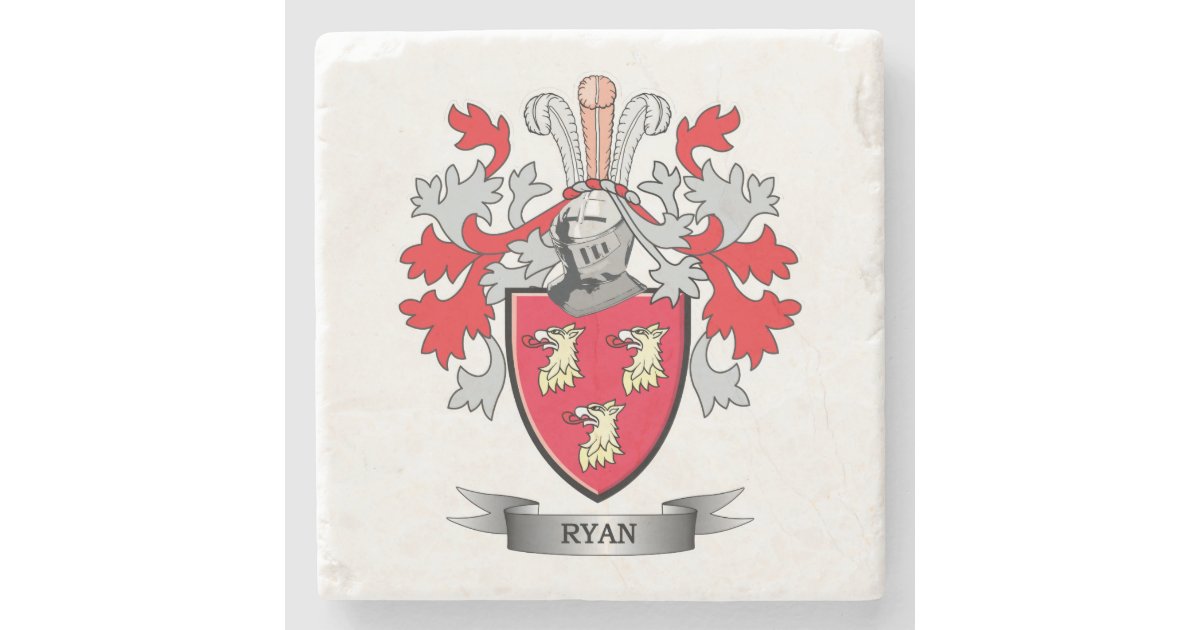 Ryan Coat of Arms Stone Coaster | Zazzle