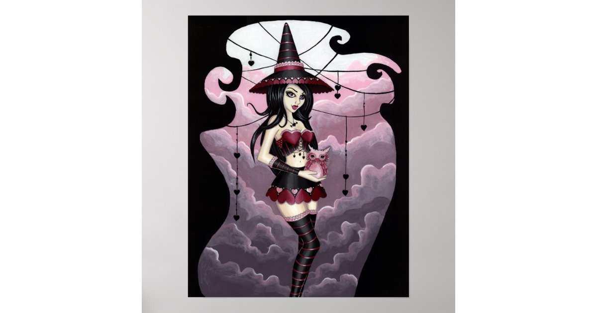 Ryla - Valentine's Day Witch Art Poster | Zazzle
