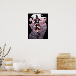 Ryla - Valentine's Day Witch Art Poster | Zazzle