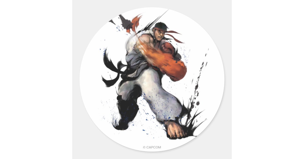 Ryu Punch Classic Round Sticker | Zazzle