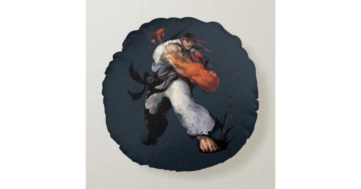 Ryu Punch Round Pillow | Zazzle