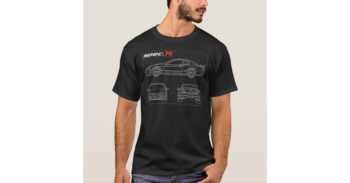 s15 spec r aero line art blue print drawing te37 T-Shirt | Zazzle