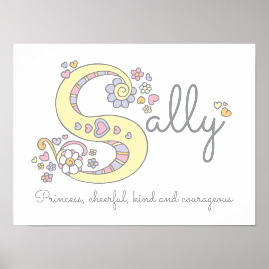 S for Sally monogram letter art name meaning Poster | Zazzle.com