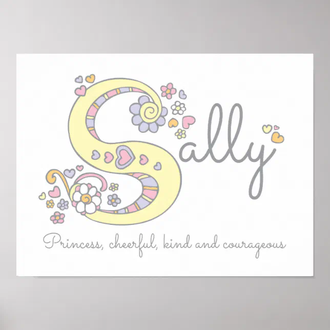 S for Sally monogram letter art name meaning Poster | Zazzle