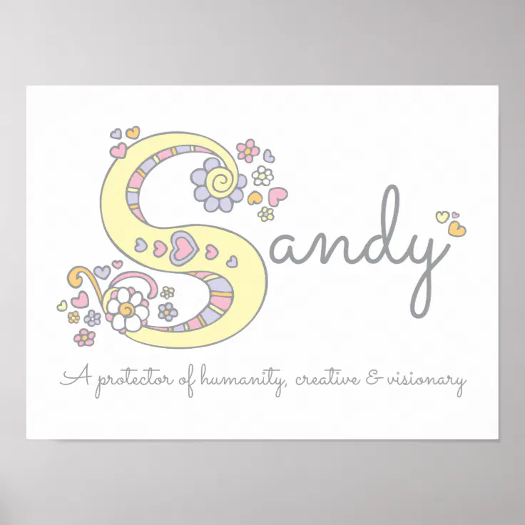 S for Sandy monogram letter art name meaning Poster | Zazzle