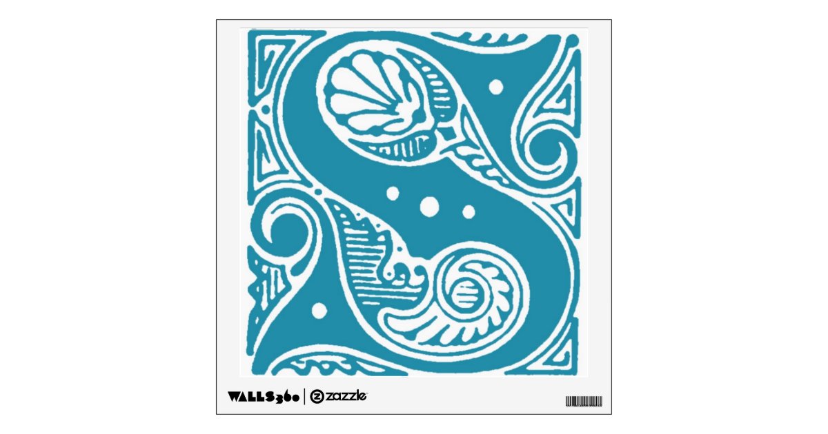 S initial wall sticker | Zazzle