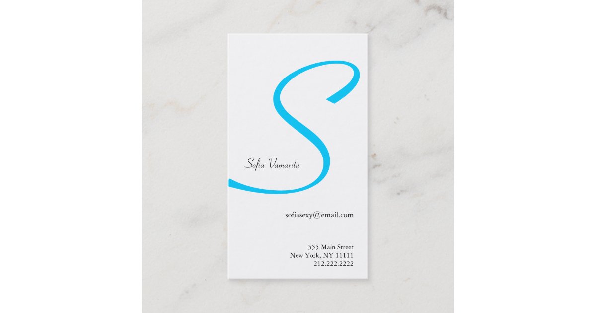 S Letter Alphabet Business Card Blue Rippon | Zazzle