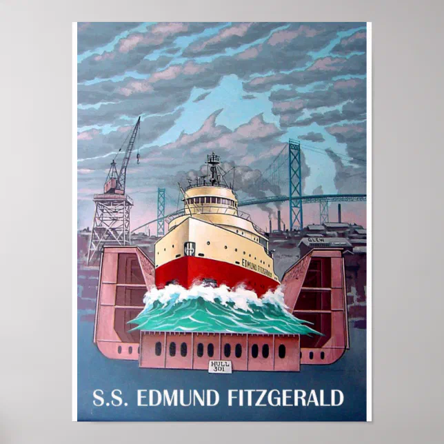 S.S. EDMUND FITZGERALD POSTER | Zazzle