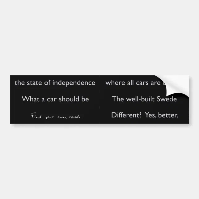 Saab assorted slogans bumper sticker | Zazzle