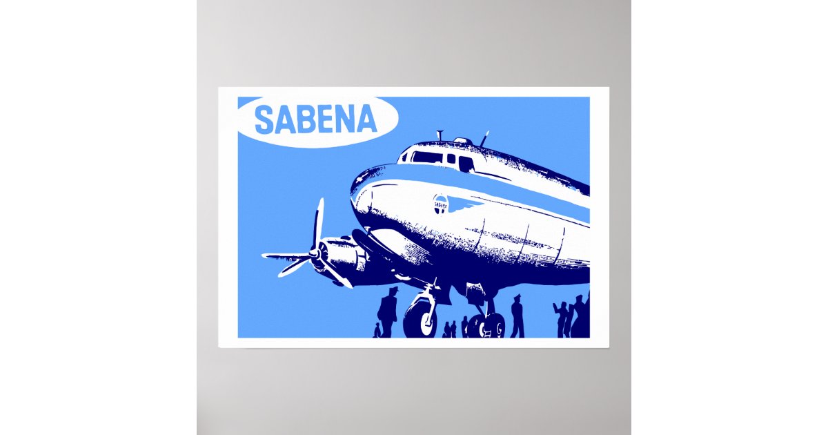 Sabena Airlines retro vector art Poster | Zazzle