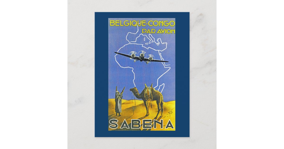 Sabena ~ Belgique Congo Postcard | Zazzle