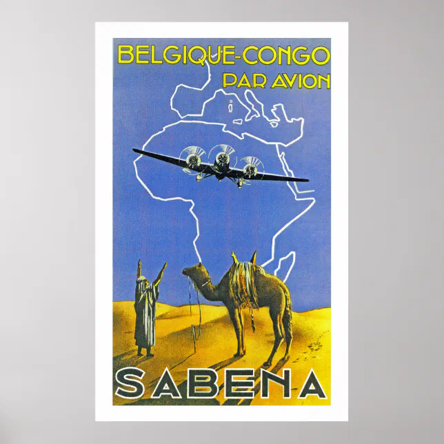 Sabena ~ Belgique Congo Poster | Zazzle