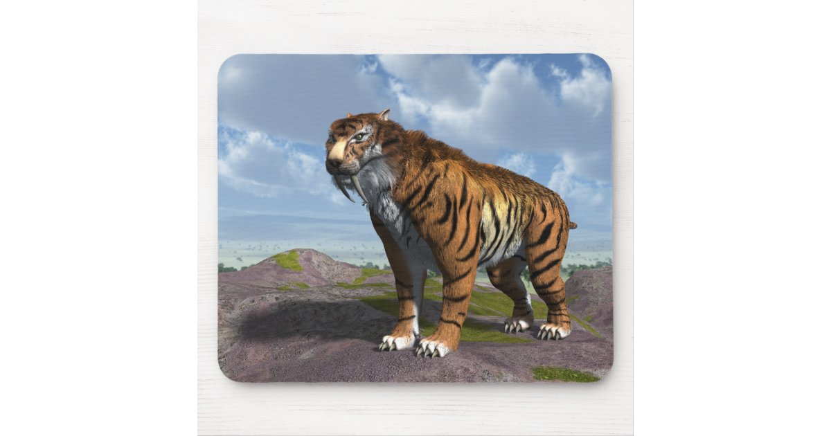 Saber Tooth Tiger Mouse Pad | Zazzle