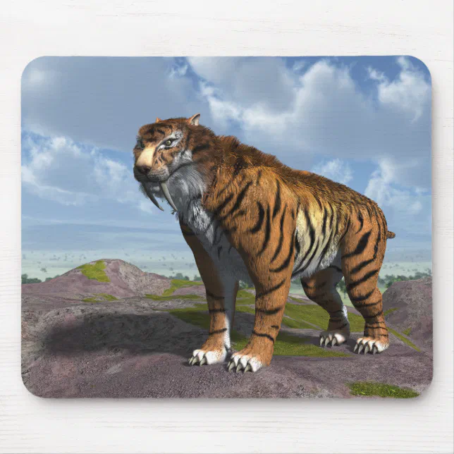 Saber Tooth Tiger Mouse Pad | Zazzle
