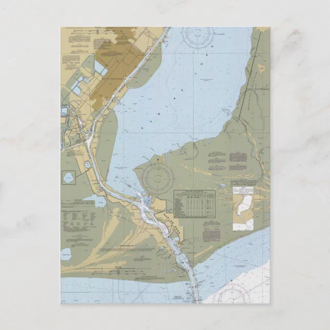 Sabine Pass Port Arthur Nautical Chart Postcard | Zazzle