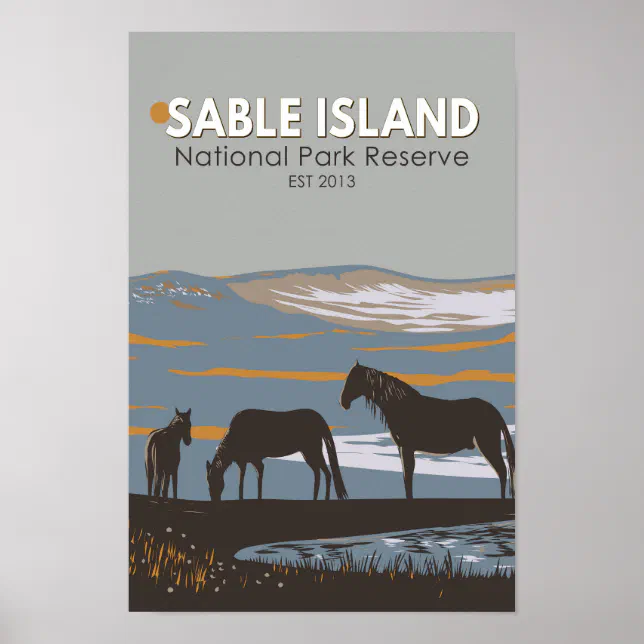 Sable Island National Park Reserve Canada Vintage Poster | Zazzle