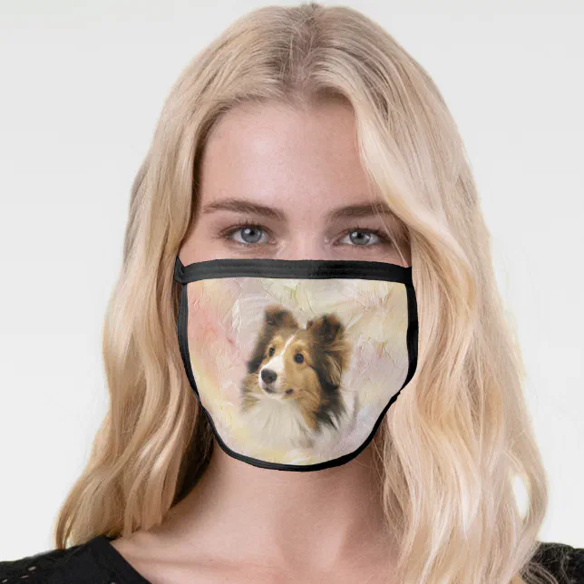 Sable Sheltie face Face Mask | Zazzle