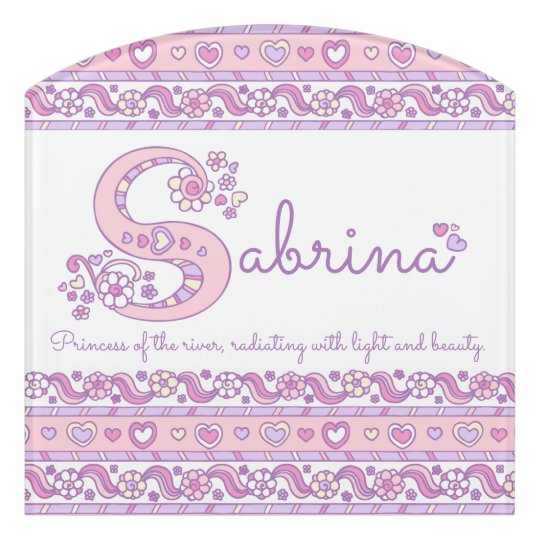 Sabrina letter S name pink girls personalized Door Sign | Zazzle.com
