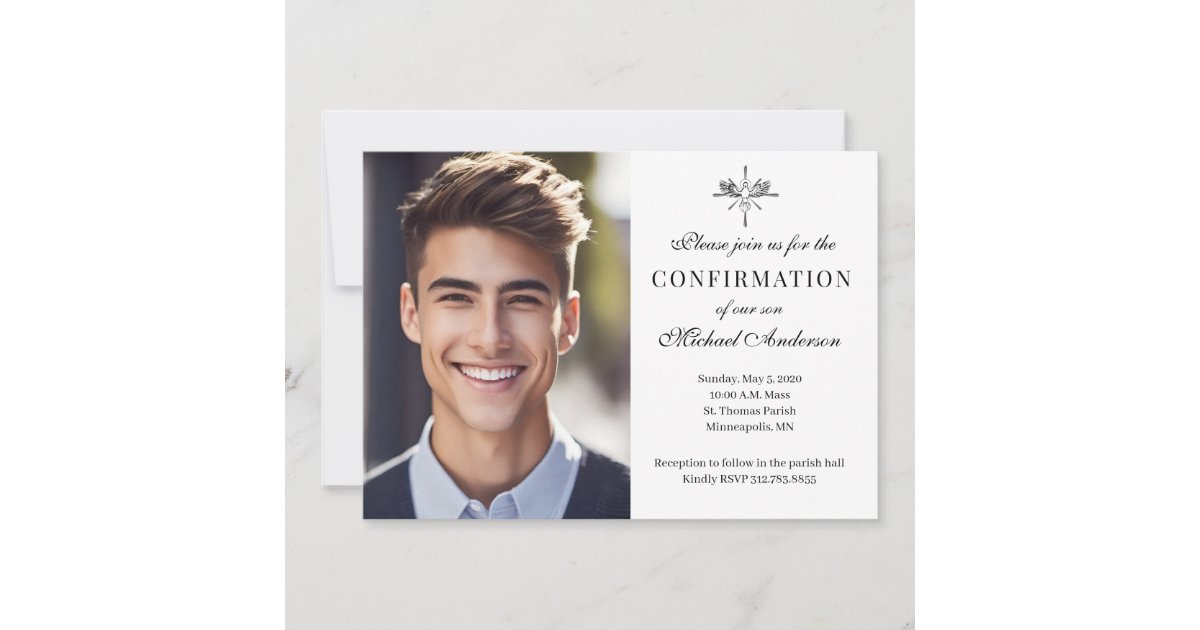 Sacrament Confirmation Photo Religious Invitation | Zazzle