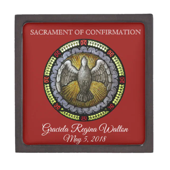 Sacrament Confirmation Stained Glass Holy Ghost Gift Box | Zazzle