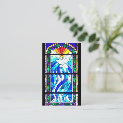 Sacrament Confirmation Stained Glass Window Dove Business Card | Zazzle