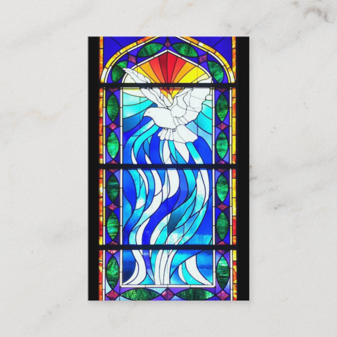 Sacrament Confirmation Stained Glass Window Dove Business Card | Zazzle
