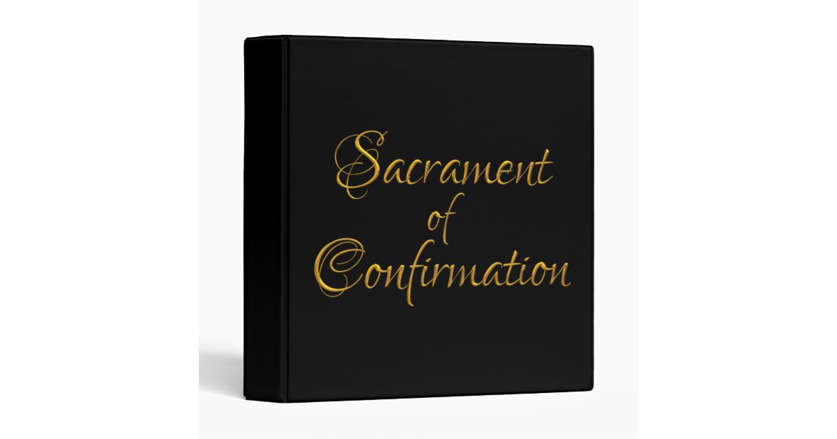 Sacrament of Confirmation Golden 3D Look Binder | Zazzle