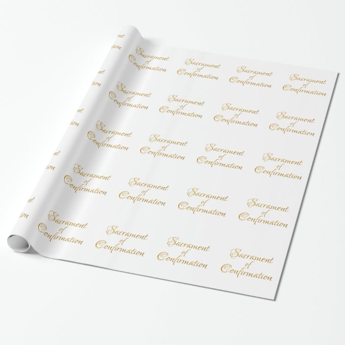 Sacrament of Confirmation Golden 3D Look Wrapping Paper | Zazzle.com