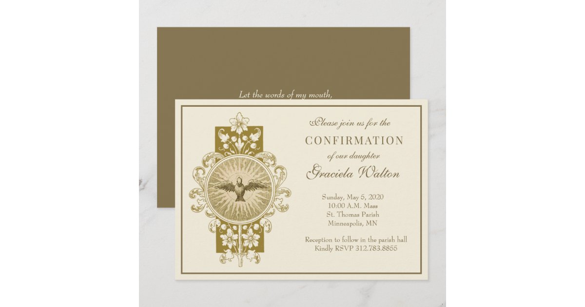 Sacrament of Confirmation Holy Spirit Scripture Invitation | Zazzle