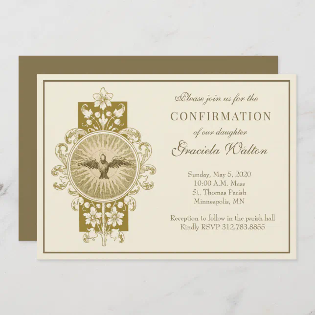 Sacrament of Confirmation Holy Spirit Scripture Invitation | Zazzle